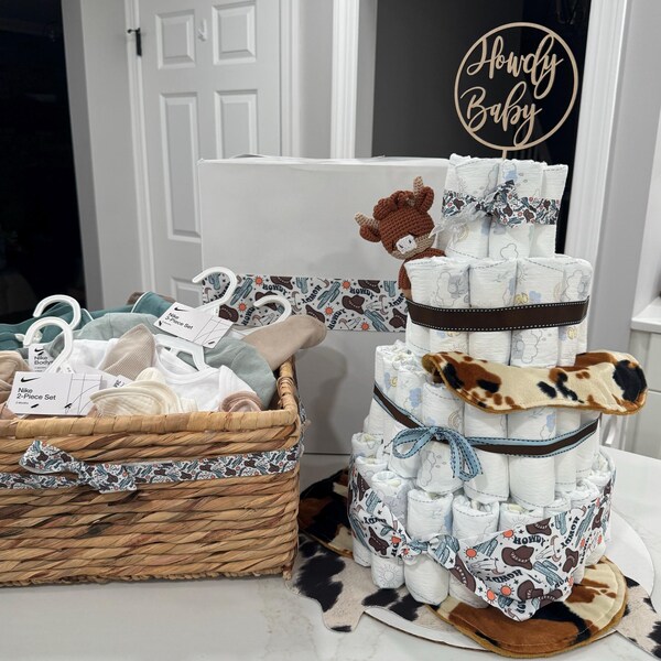 Girl Pink Elephant Baby Ribbon, Diaper Cake Ribbon, Girl Baby Shower ...