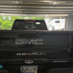 PRECUT GMC Sierra Gel Coated domed Patriotic Flag Emblem Overlay ...