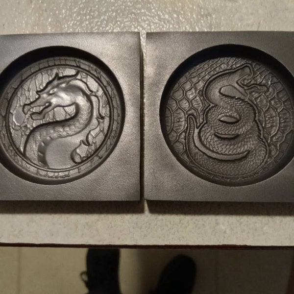 Graphite Casting Mold - Double-sided Cursed Aztec Pirate Coin! - Etsy