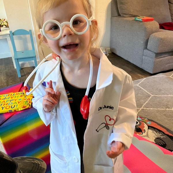 Embroidered Personalized Kids Lab Coat for Little Doctors and Nurses ...