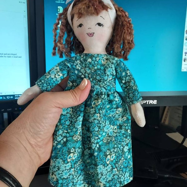 Prairie Lasses Dress and Bonnet PDF Pattern for 12" Doll, Rag Doll ...