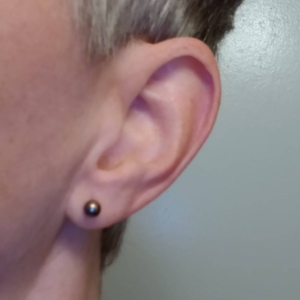 Pure Titanium Ball Post Earring, 3mm, 4mm, 5mm, 6mm Titanium Ball Stud ...