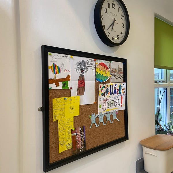 Extra Large Framed Cork Board - Black Solid Wood Frame | 8mm Thick Cork ...