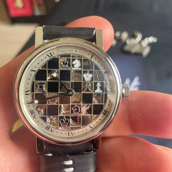 Chess Watch Skeleton Watch Handmade Watch Marriage Watch Steampunk ...