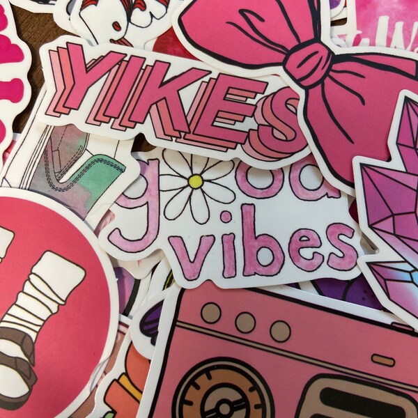 10-50 Pink Themed Stickers - Etsy