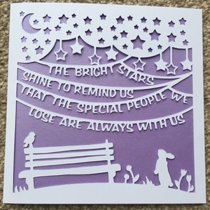 In Loving Memory Paper Cut Card / Sympathy Card / Bereavement Card ...