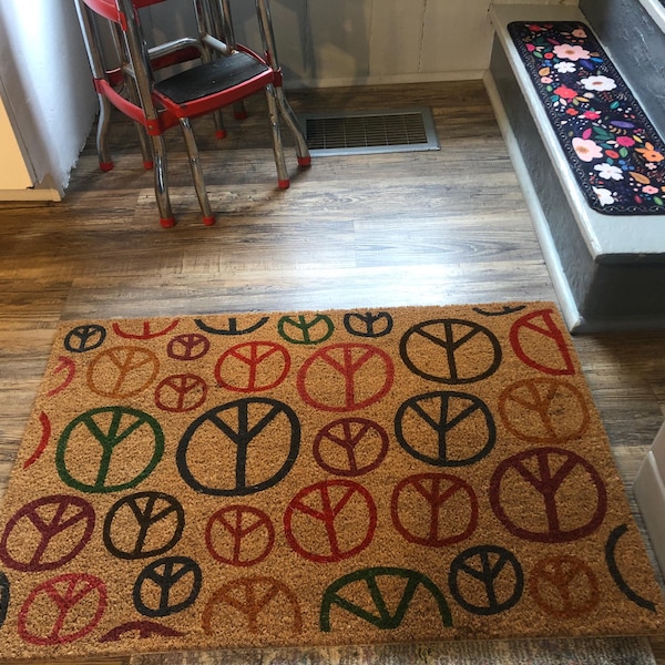 Aztec Pattern Welcome Mat | Tribal Design Doormat | Boho Entrance Rug ...