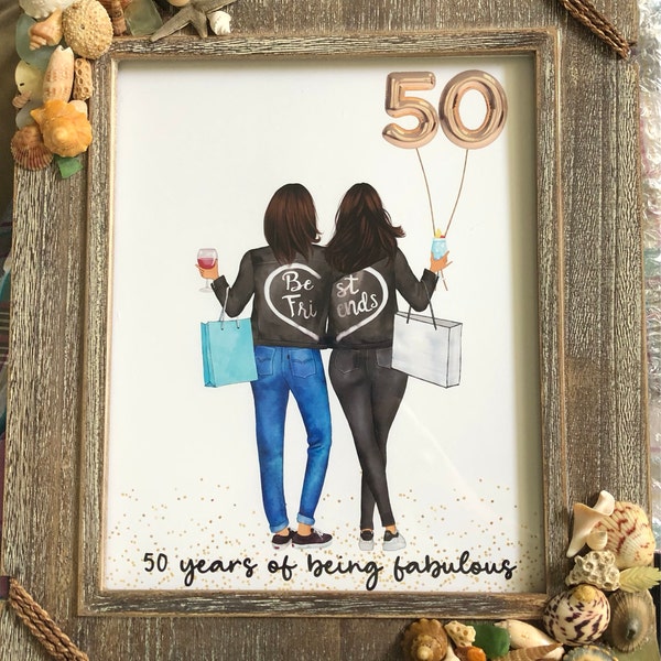 50th Birthday Best Friend, 50 Years of Being Fabulous, 50 Birthday Gift ...