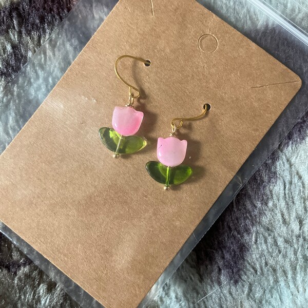 Tulip Flower Earrings Tulip Festival Handmade Earrings Dangle Drop ...