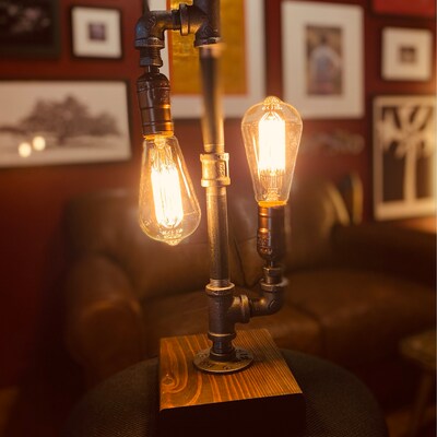 Table Lamp-desk Lamp-edison Steampunk Lamp-rustic Home Decor-gift for ...