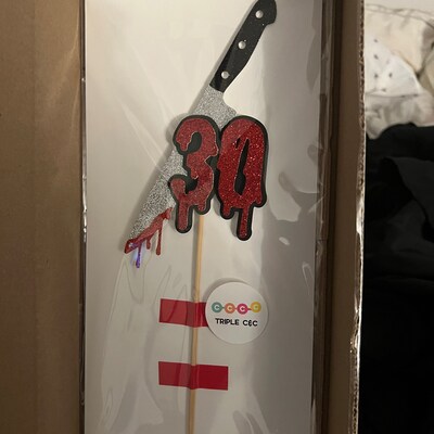 Horror Knife Cake Topper/horror Cake Topper/halloween Happy Birthday ...