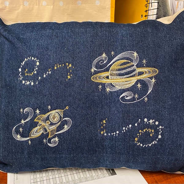 Spaced Out Machine Embroidery Designs Pack Instant Download 4x4 5x5 6x6 ...