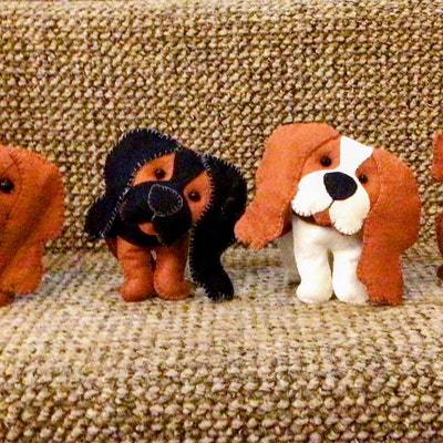 Digital Pdf Sewing Pattern Tutorial for Wool Felt Hand Sewn Dog Set 1 ...