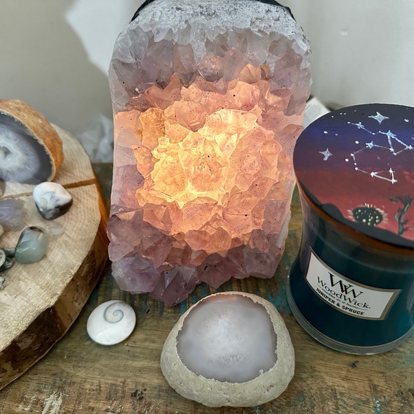 Amethyst Cluster Lamp: 8lb Crystal Lamp With LED Bulb - Etsy