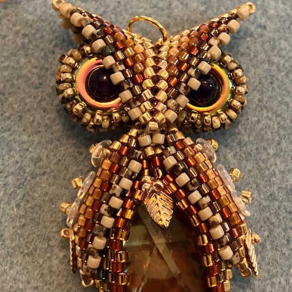 Beaded Owl Pendant Tutorial, Seed Bead Pattern by Ezartesa - Etsy