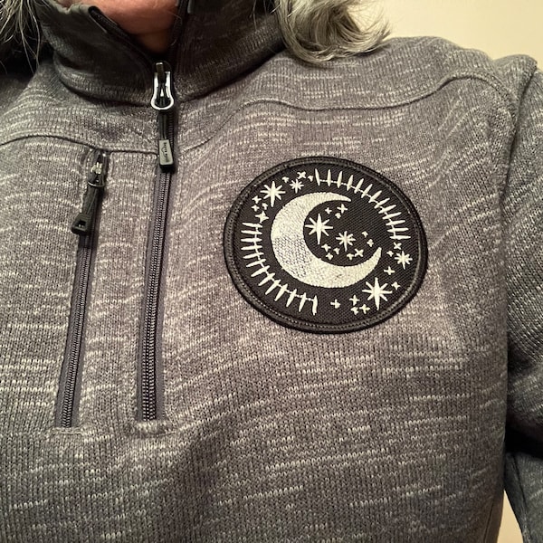 Delicate Celestial Moon Patch - Iron On, Sew On, Hook Backing - Etsy