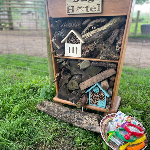 Bug Hotel Sign, Personalised Garden Sign for Kids, Ladybird Plaque for ...