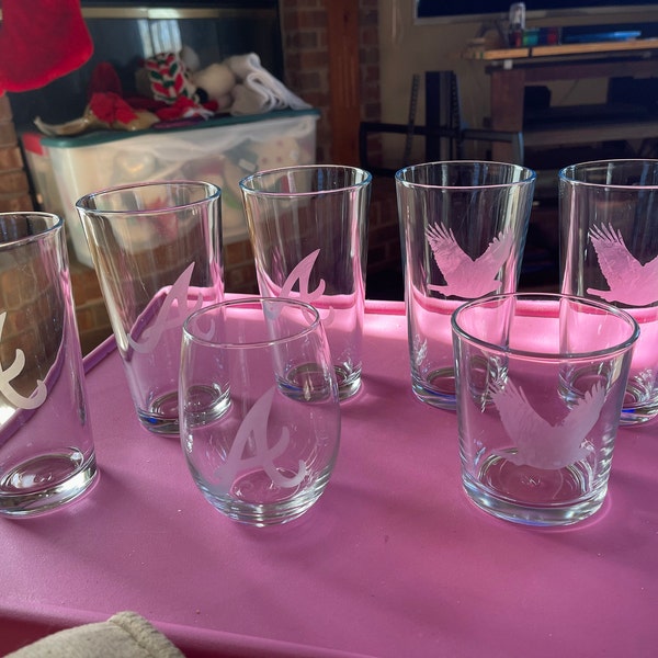 American Flag Glassware; United States of America Barware; Army, Navy ...