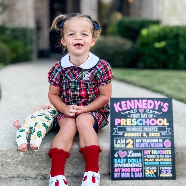 First Day of Nursery School Sign - First Day of School Chalkboard Sign ...