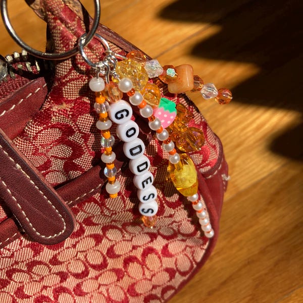 Personalized Keychain // Beaded Keychain // Colorful // Cute // Gift ...