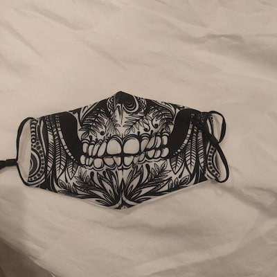 Custom Hand Made Skull Face Mask Reusable and Washable With - Etsy