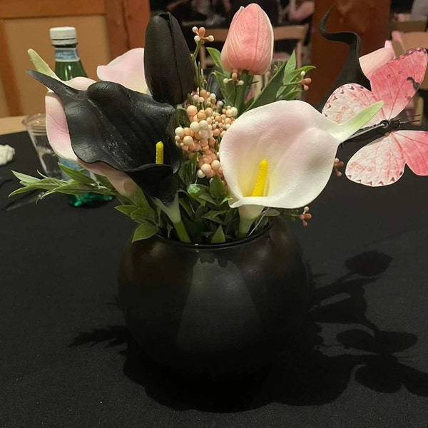 Set of 5 Sparkly Light Pink Chunky Glitter Vases 7", Wedding Decor ...