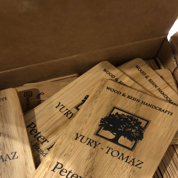 Wooden Blank Cards 3,5x2″ With Holes, Wood Blank Card, Business Cards ...