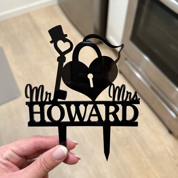 Key and Lock Cake Topper, Heart Lock and Key Cake Topper, Funny Cake ...