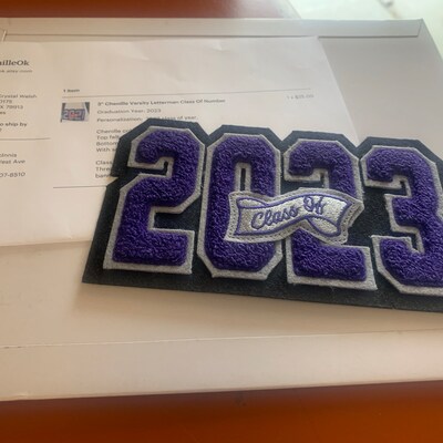 3 Chenille Varsity Letterman class Of Number - Etsy