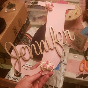 Personalised Wooden Letter Large Letter Wall Plaque, Wooden Name Rose ...
