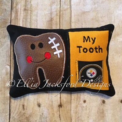 DIGITAL ITEM: 5x7 Football Tooth Pillow ITH Design - Etsy