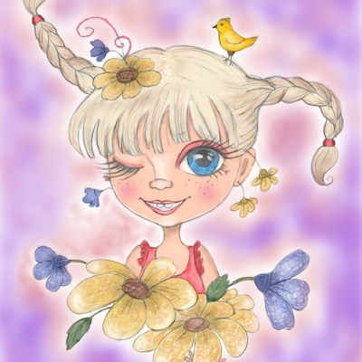 Coloring Page Digital Stamp Digi Cute Girl Boy Just - Etsy