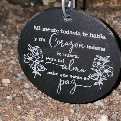 Spanish Memorial Stone, Engraved Memorial Garden Slate, Engraved ...