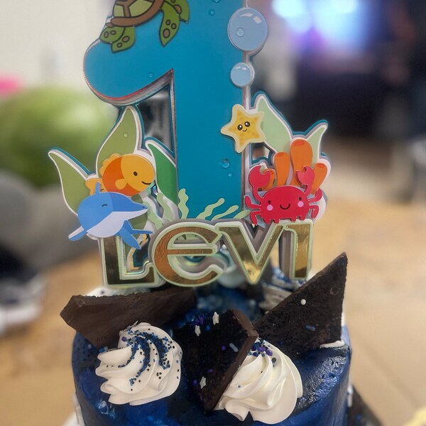 Under the Sea Cake Topper, Ocean Party, Sea Animals Cake Topper - Etsy
