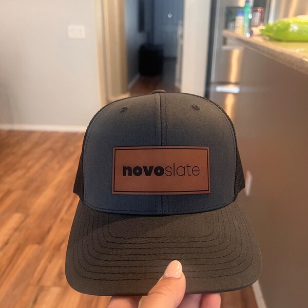 Custom Logo Leather Patch Hat | Leatherette | Trucker | Baseball Cap ...