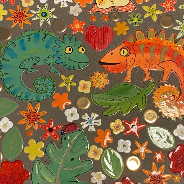 Handmade Ceramic Topiary Tree Mosaic Tiles, Decorative Tiles, Craft ...