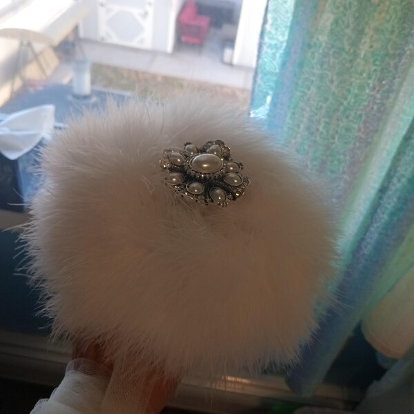 Dusty Baby Pink Body Dusting Powder Puff ~ Crystal Handle - Etsy