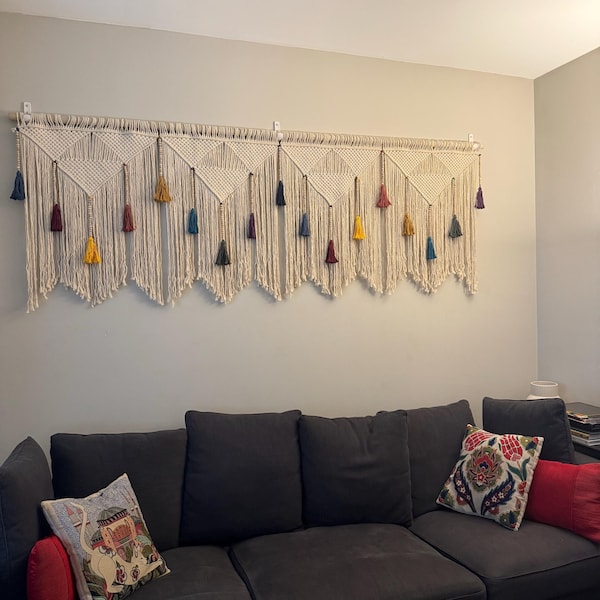 Macrame Window Valance, Wall Hanging, Bead Curtain - Etsy