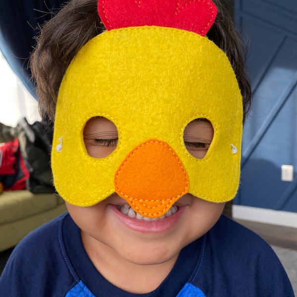 Kids Chicken Mask, Chicken Costume, Felt Mask, Kids Face Mask, Chick ...