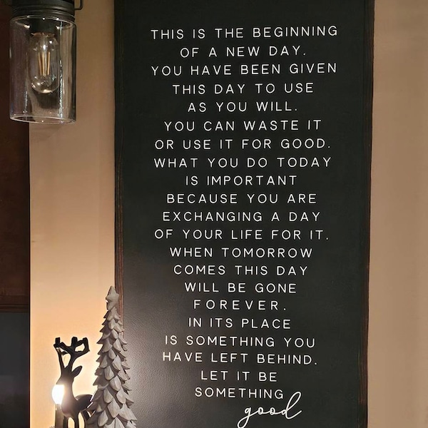 This is the Beginning of a New Day Sign- Today is a New Day- This is ...