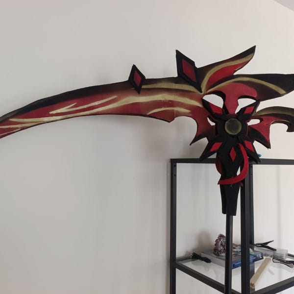 Arlecchino Scythe - Genshin Impact Cosplay Prop Weapon Sickle Digital ...