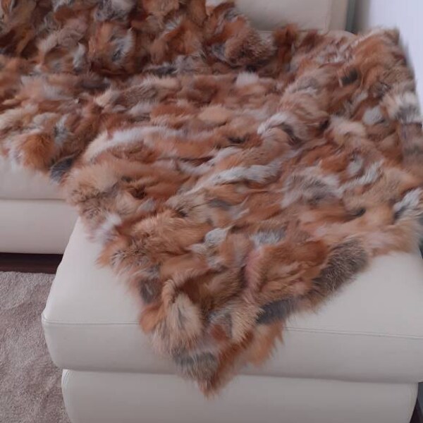 Luxury Real Spotted Fox Fur Throw Blanket - Etsy
