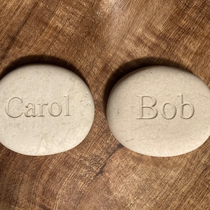 1 Custom Engraved 2 Stone With YOUR Words or Names 2 - Etsy