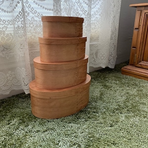 Tiger Maple Shaker Oval Boxes Stack of 3 Sizes 4-6 | Etsy