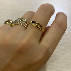 Curve Dome Ring Dainty Gold Vermeil Ring, Rose Gold Vermeil, Bump Ring ...