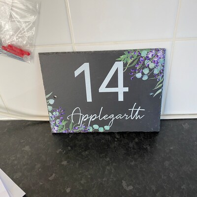 Rustic Slate House Sign Door Number Plaque - Etsy