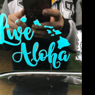 Live Aloha Hawaii Custom Vinyl Decal Sticker Flask Water Bottle Laptop ...