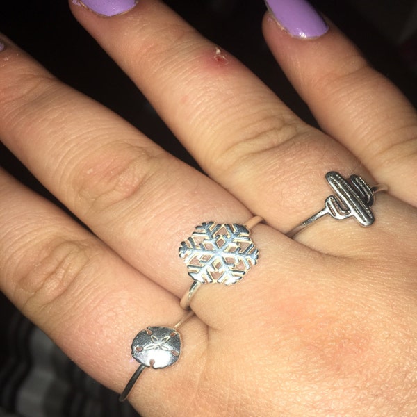 Snowflake Ring - Silver Snowflake - Christmas Jewelry - Winter Ring ...