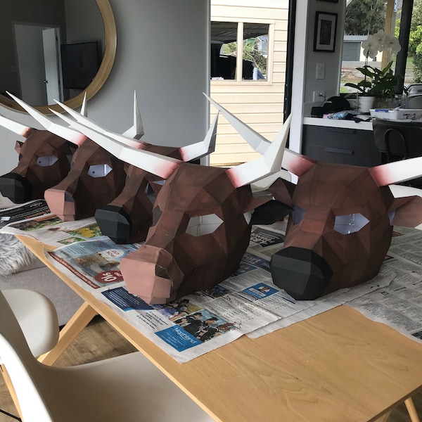 Bull Mask, Cow Mask | DIY Paper Mask, Printable Template, Papercraft ...