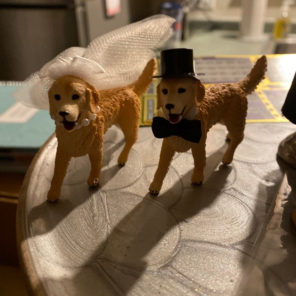 Golden Retriever-dog-bride-groom-wedding-animal-cake Topper-4 Inch-6 ...